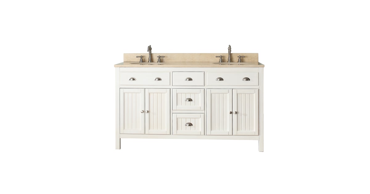 Avanity HAMILTON-VS60-FW-B Hamilton 60” Free Standing Double Basin ...