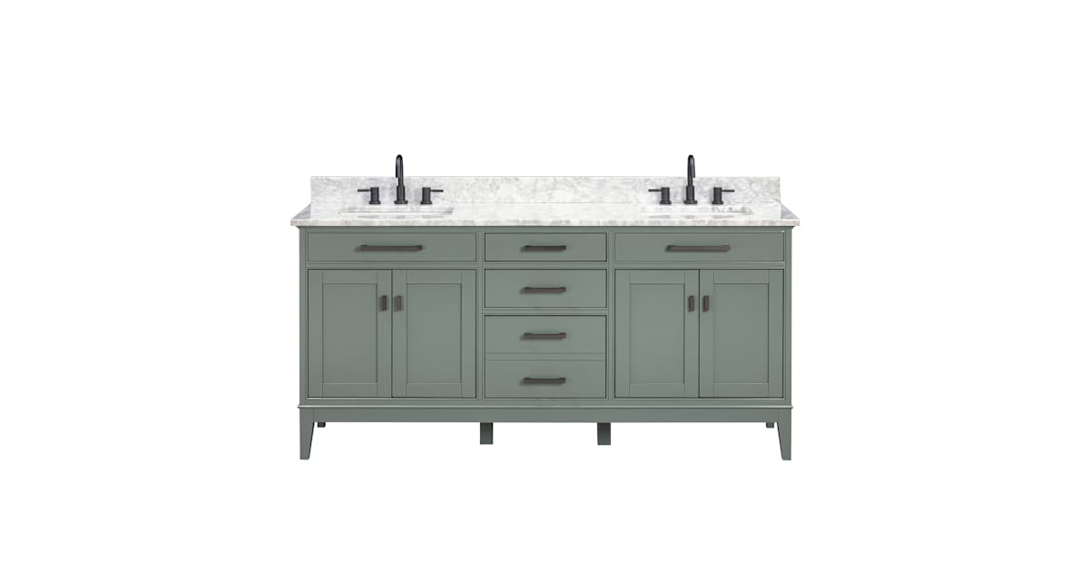 Avanity MADISON-VS73-SG-C Madison 72" Free Standing Double Basin Vanity ...