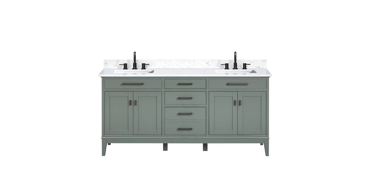 Avanity MADISON-VS73-SG-E Madison 72" Free Standing Double Basin Vanity ...