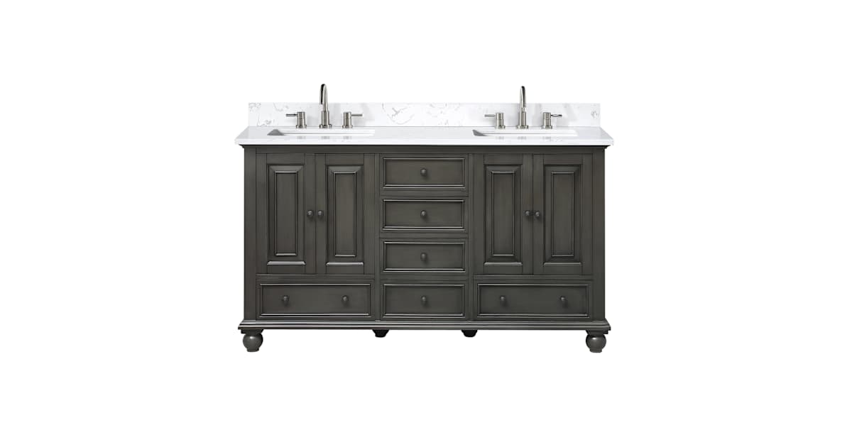 Avanity THOMPSON-VS61-CL-E Thompson 60" Free Standing Double Basin ...