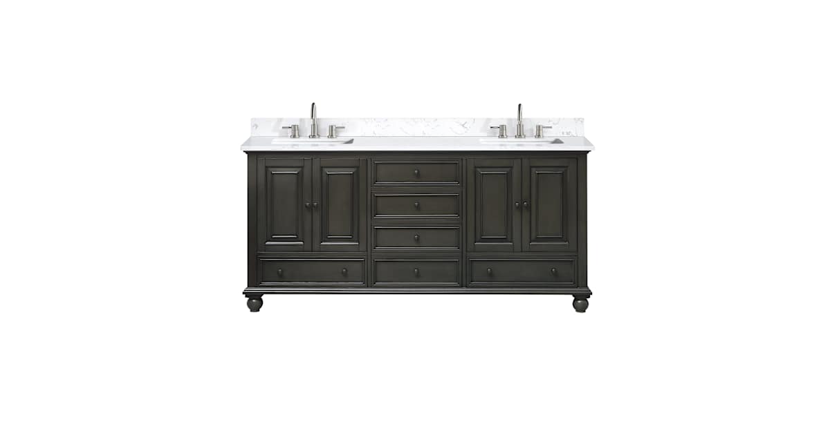 Avanity THOMPSON-VS73-CL-E Thompson 72" Free Standing Double Basin ...