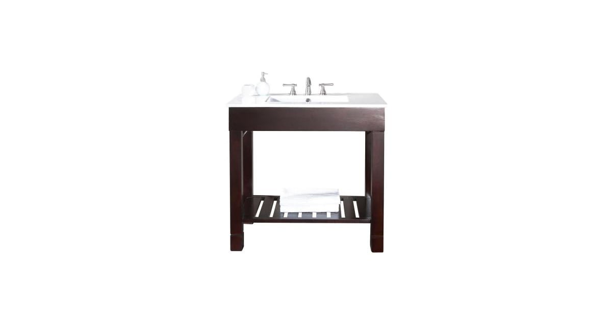 Avanity LOFT-V36-DW Loft 36" Floor-Standing Vanity with Open Shelf, and ...