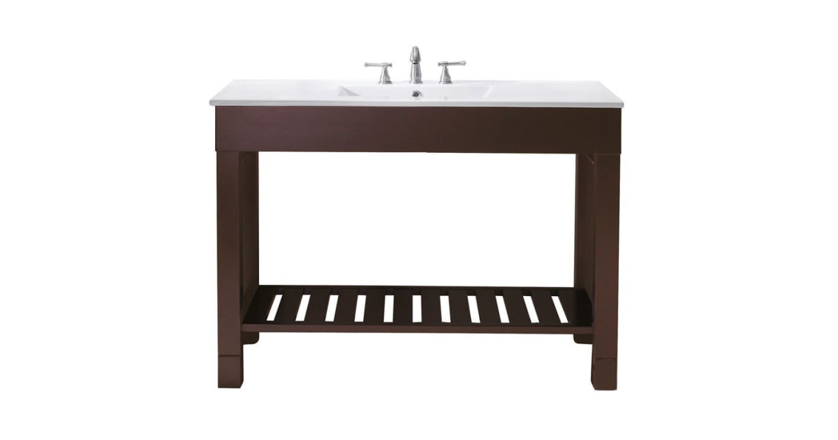Avanity LOFT-V48-DW Loft 48" Floor-Standing Vanity with Open Shelf, and ...
