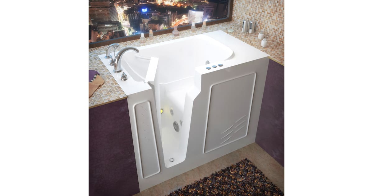 Avano AV2952LWH Walk-In Tubs 52" Gel Coated Whirlpool Bathtub for ...