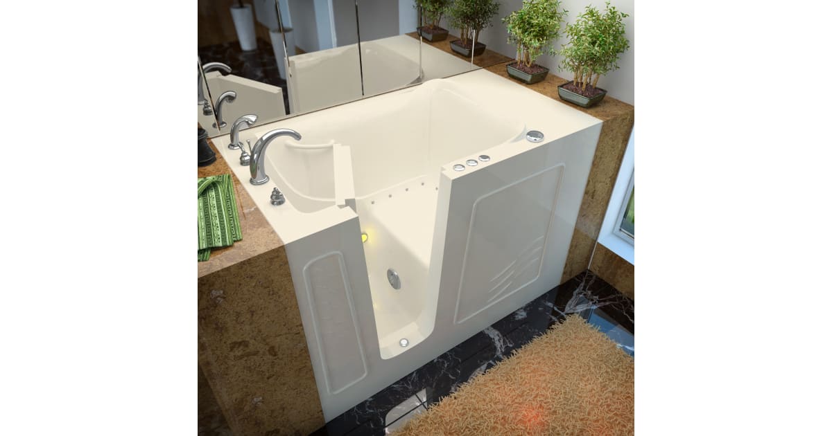 Avano AV3053LBA Walk-In Tubs 52-7/8" Gel Coated Air Bathtub for Alcove ...