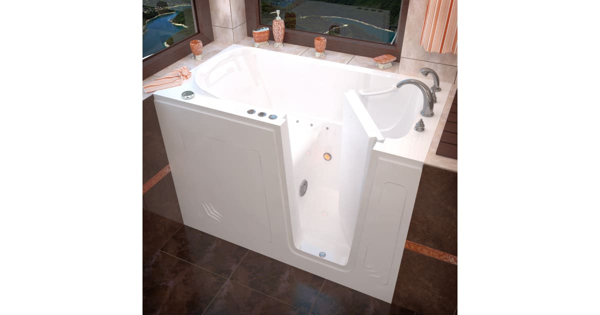 Avano AV3054RWA Walk-In Tubs 53-7/8" Acrylic Air Bathtub for Alcove ...