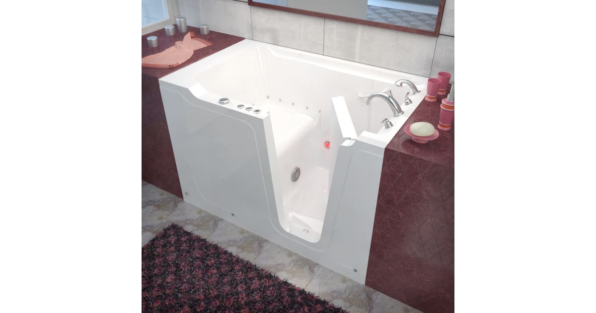 Avano AV3660RWA Walk-In Tubs 59-3/4" Gel Coated Air Bathtub for Alcove ...