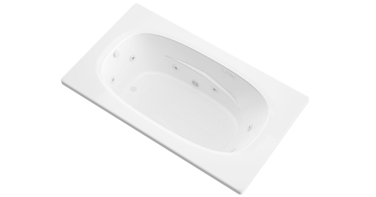Avano AV4266PWL Bermuda 65-3/4" Acrylic Whirlpool Bathtub for Drop-In ...