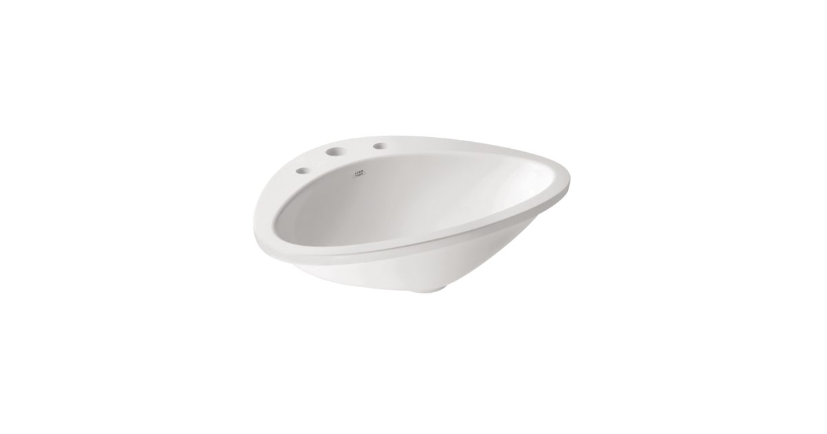 Axor 42313000 Massaud 23" Oval Vessel Sink with Three Faucet Holes Less ...