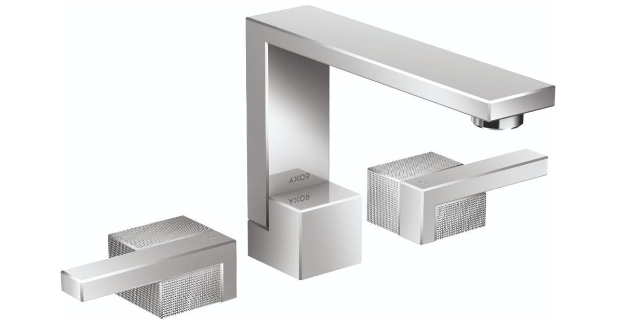Axor 46051001 Edge 1.2 GPM Widespread Bathroom Faucet 130, Diamond Cut ...