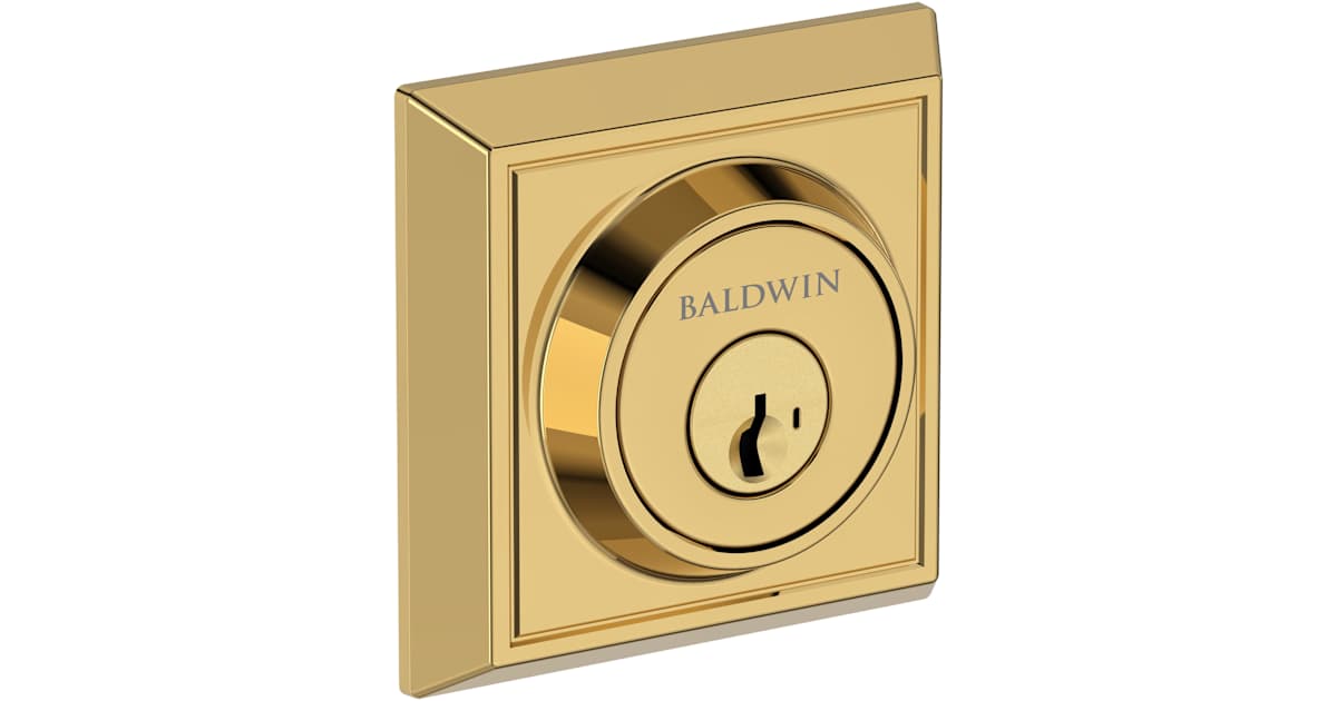 Baldwin SCCHD003S Chamfered Square Solid Brass Single Cylinder Keyed ...