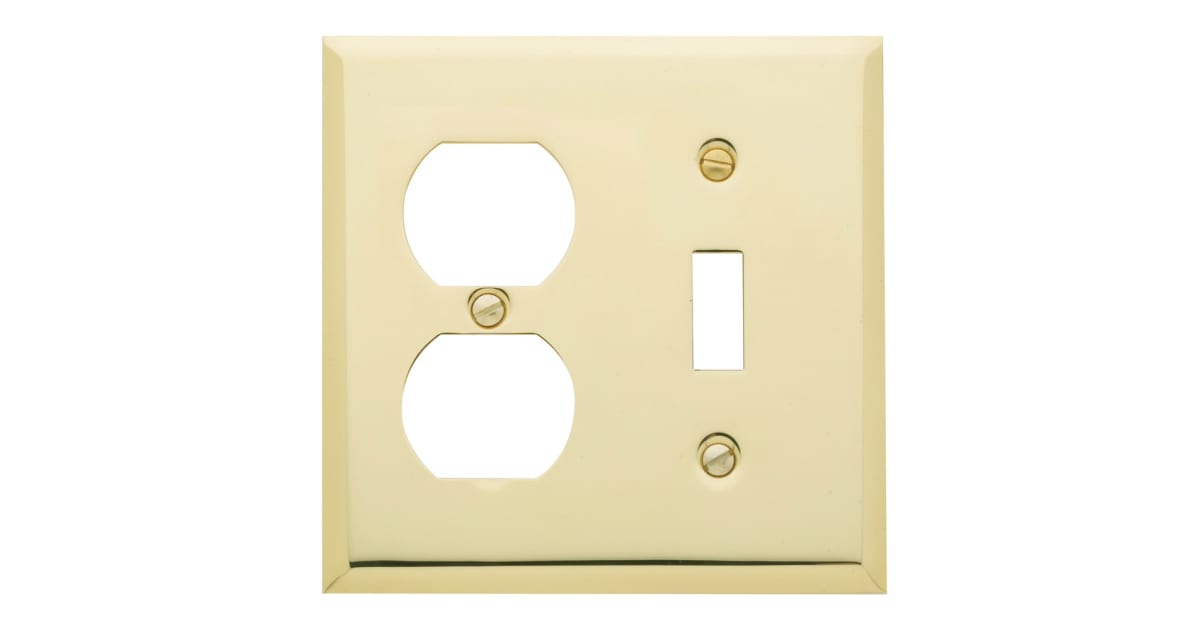 Baldwin 4762030 Beveled Edge Solid Brass Duplex / Single Toggle Combo ...