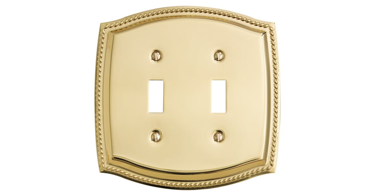 Baldwin 4790030 Rope Design Double Toggle Solid Brass Switch plate ...