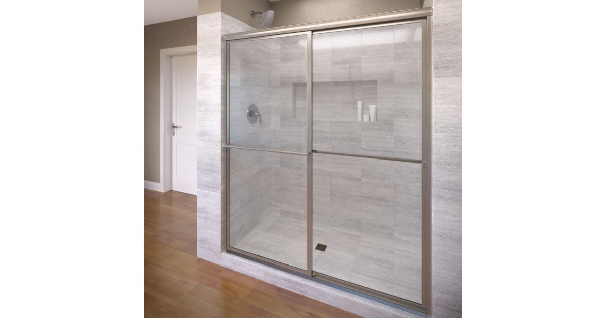 Basco DLXH05A4068CLBN Deluxe 68" High x 40" Wide Bypass Framed Shower ...