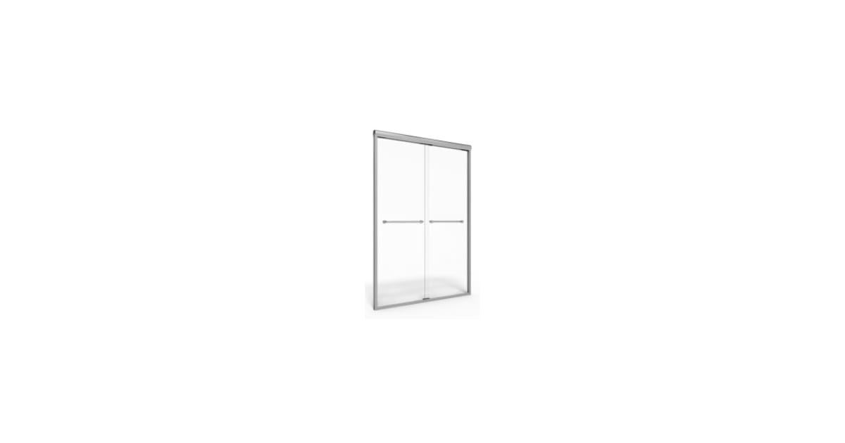 Basco 4500-6076CGBN Infinity 1/4" Semi-Frameless Glass Sliding Shower ...