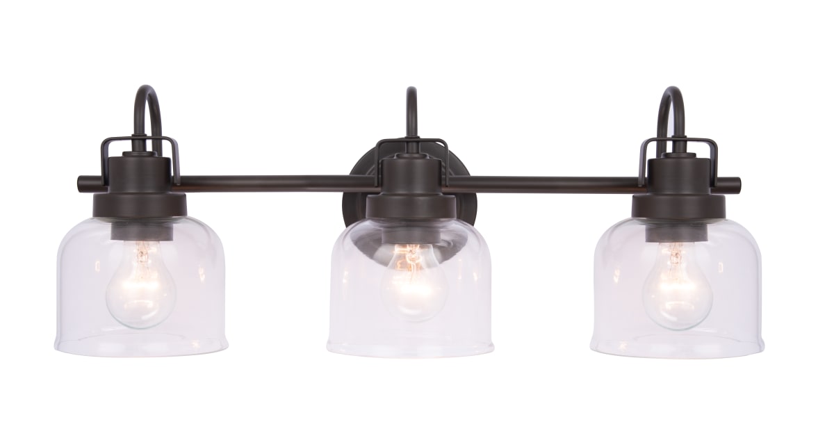 Bellevue BOBF52454BK Ridge 3 Light 24" Wide Vanity Light with Clear ...