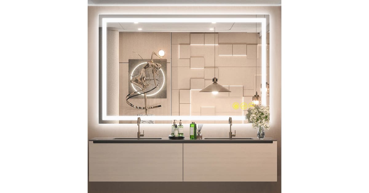 Bellevue BOMIR81459 Madelyn 36" W x 55" H Contemporary Rectangular ...