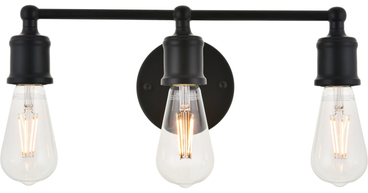 Bellevue EGBF94944BK Petersen 3 Light 15" Wide Bathroom Vanity Light ...