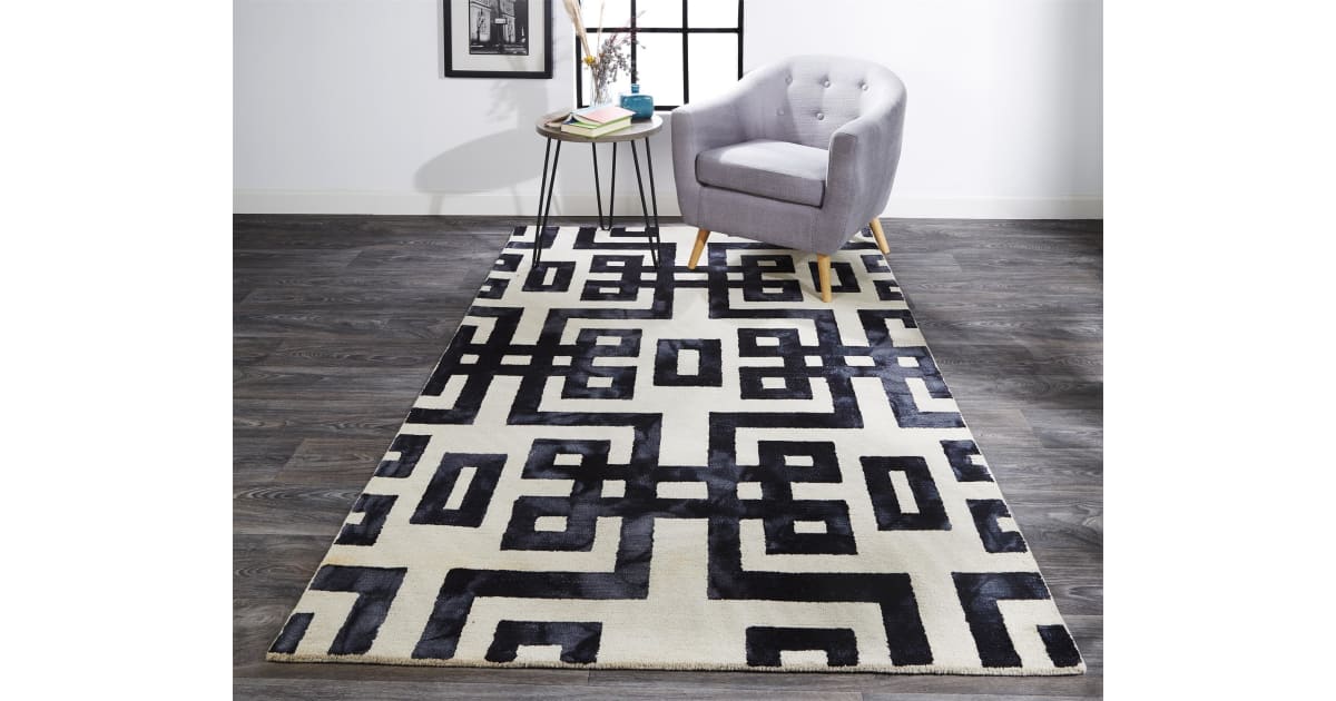 Bellevue FZRG48830N Giovanna 3-1/2' x 5-1/2' Cotton and Wool Hand ...