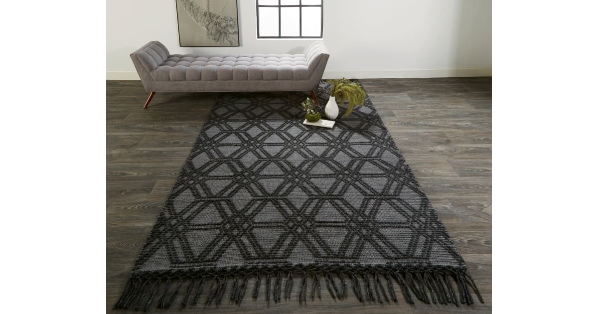 Bellevue FZRG63644CHA Honeycomb 8' X 10' Wool Cotton Blend Handwoven ...