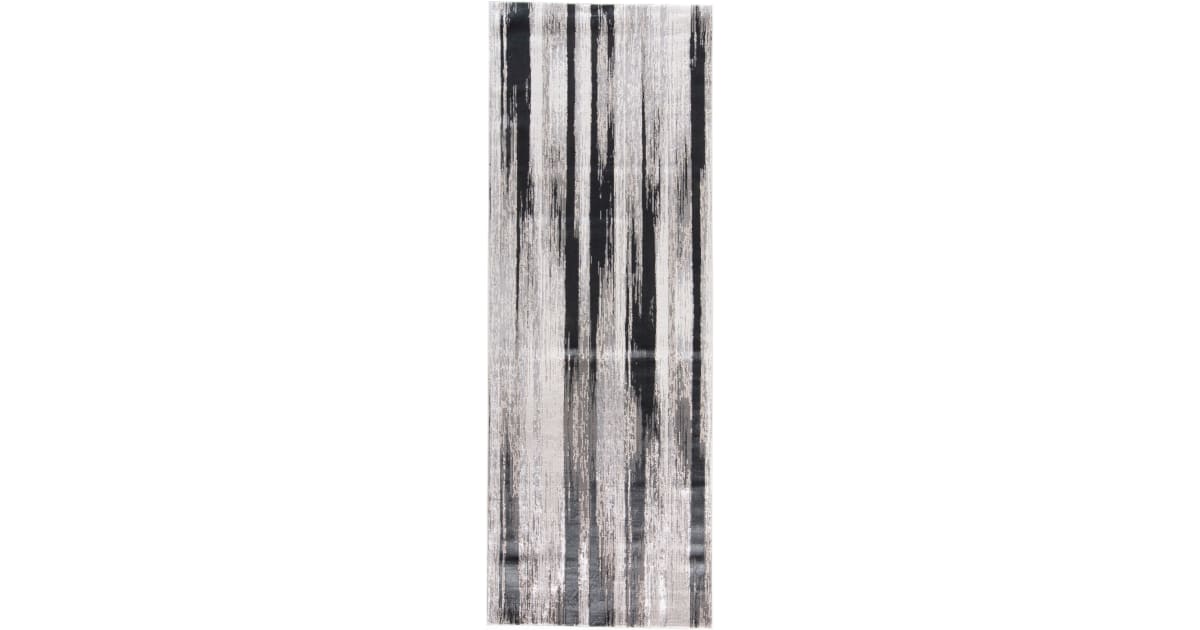 Bellevue FZRG82193COS Maddox 2-3/4' x 7-3/4' Polyester Abstract Stripe ...