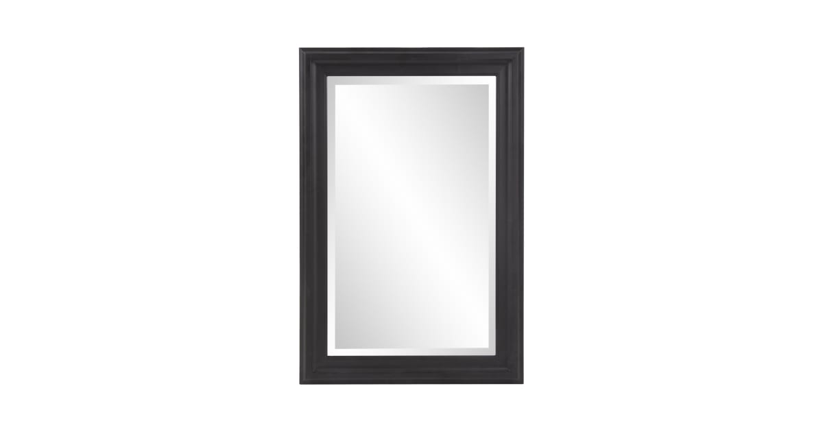 Bellevue HEMIR49176BK 36" x 24" Rectangular Beveled Wood Framed Accent ...