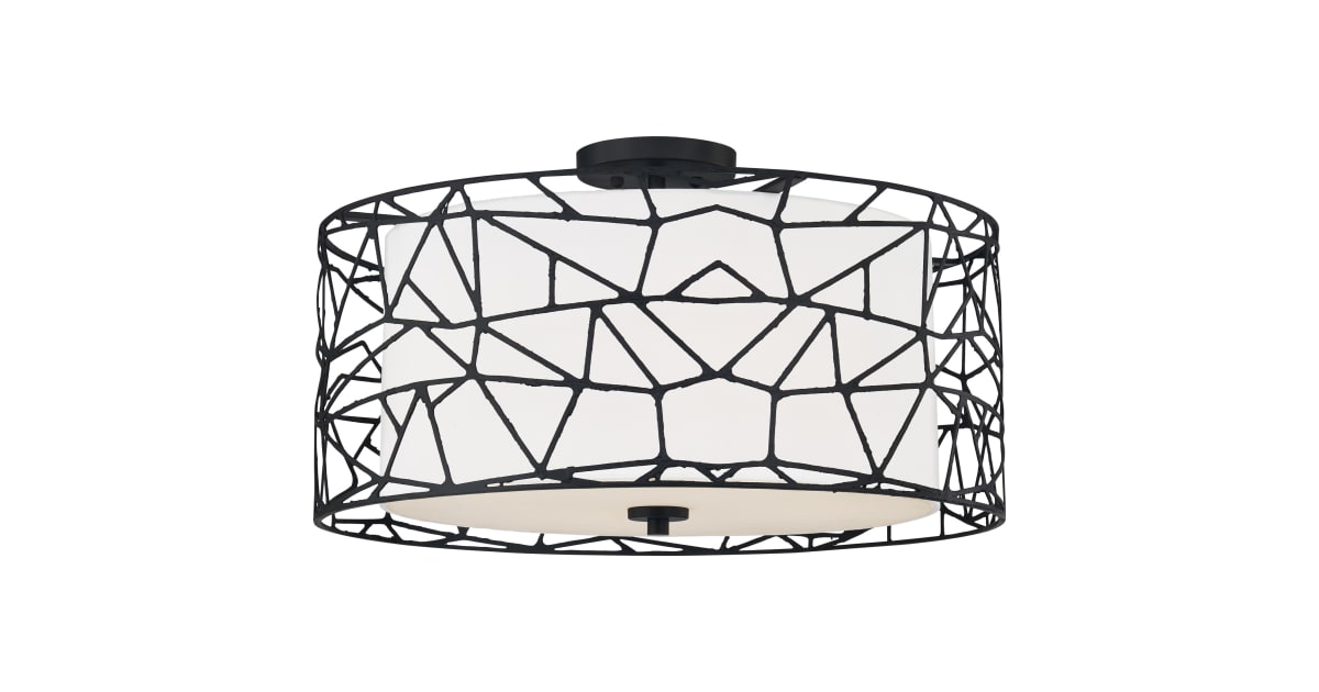 Bellevue MVCF65342MBK Bramble 4 Light 24" Wide Semi-Flush Drum Ceiling ...