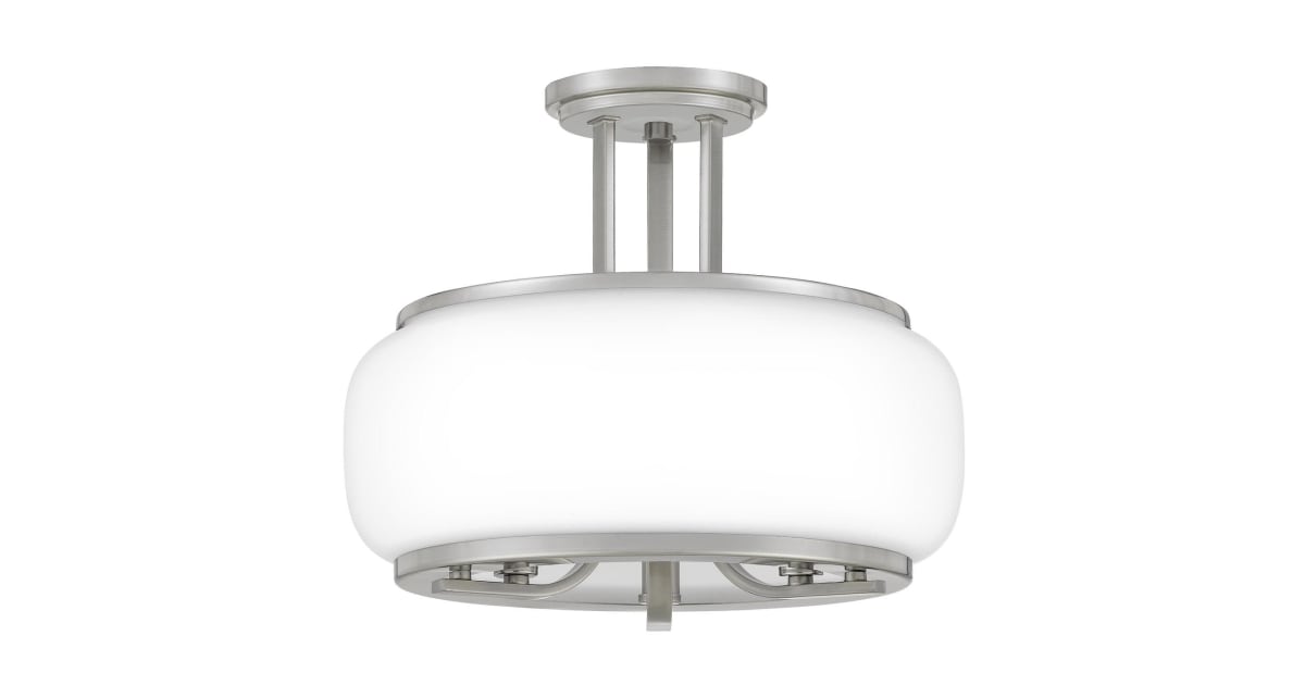 Bellevue MVCF9546BN Gentry 3 Light 14" Wide Semi-Flush Drum Ceiling ...