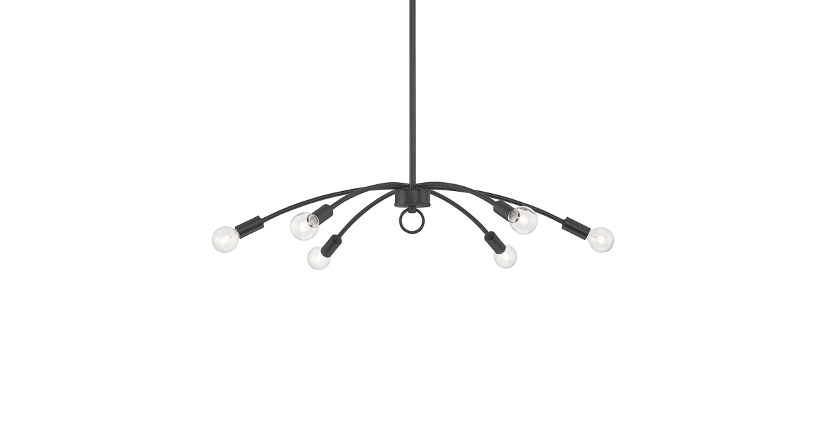Bellevue SH100116MBK 6 Light 27" Wide Abstract Chandelier | Ferguson Home