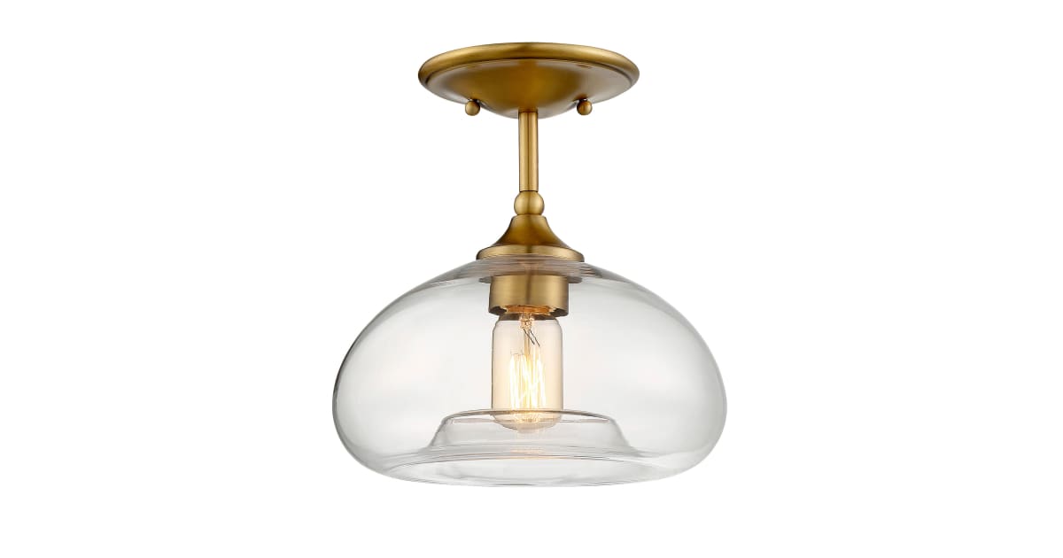 Bellevue SH60017NB Single Light 11" Wide Semi-Flush Ceiling Fixture ...