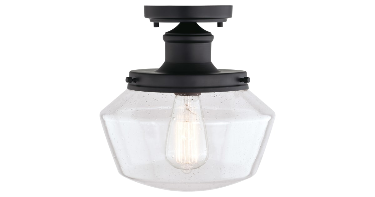 Bellevue VXCF60525MBK Carson Single Light 10" Wide Semi-Flush Ceiling ...