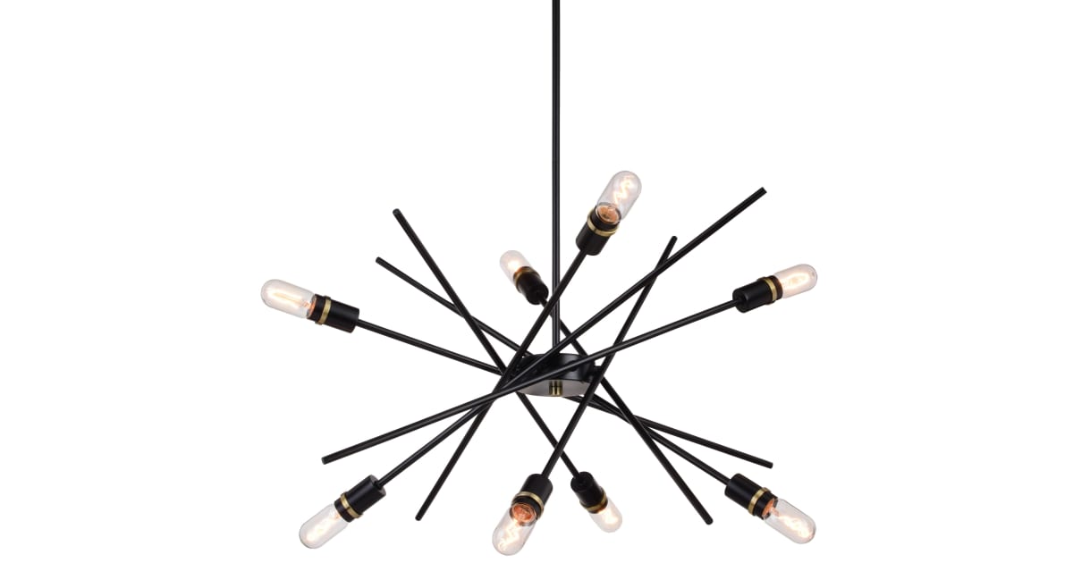 Bellevue VXCH94835BKSB Stallion 8 Light 30" Wide Abstract Sputnik ...