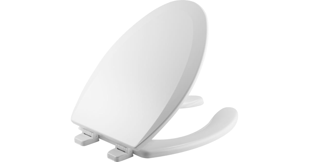 Bemis 1550TTT 000 Elongated Enameled Wood Open-Front Toilet Seat and ...