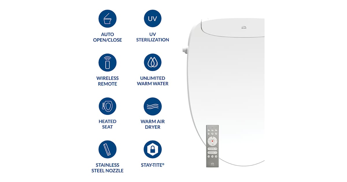 Bemis HV5000E 000 Haven Elongated Smart Bidet Seat | Ferguson Home