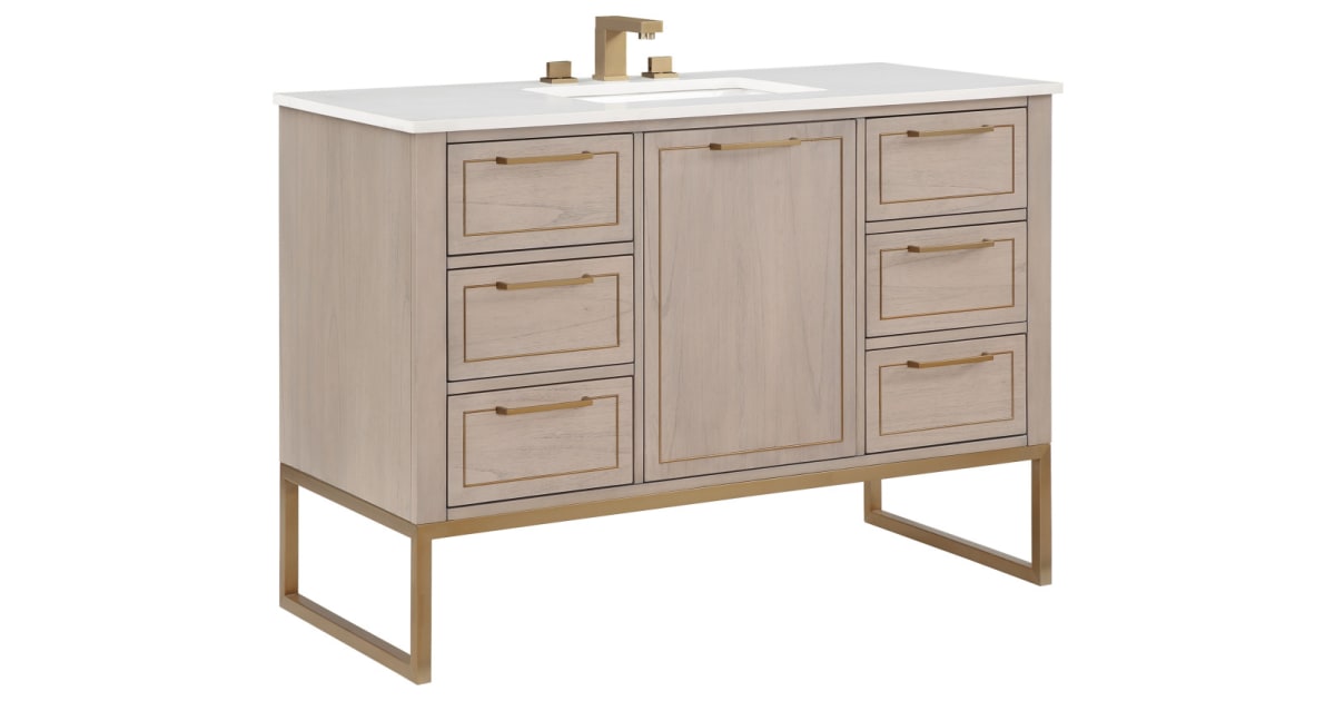 BEMMA V-MK48SFM-01BS-K03S-3 Markham 48" Free Standing Single Basin ...