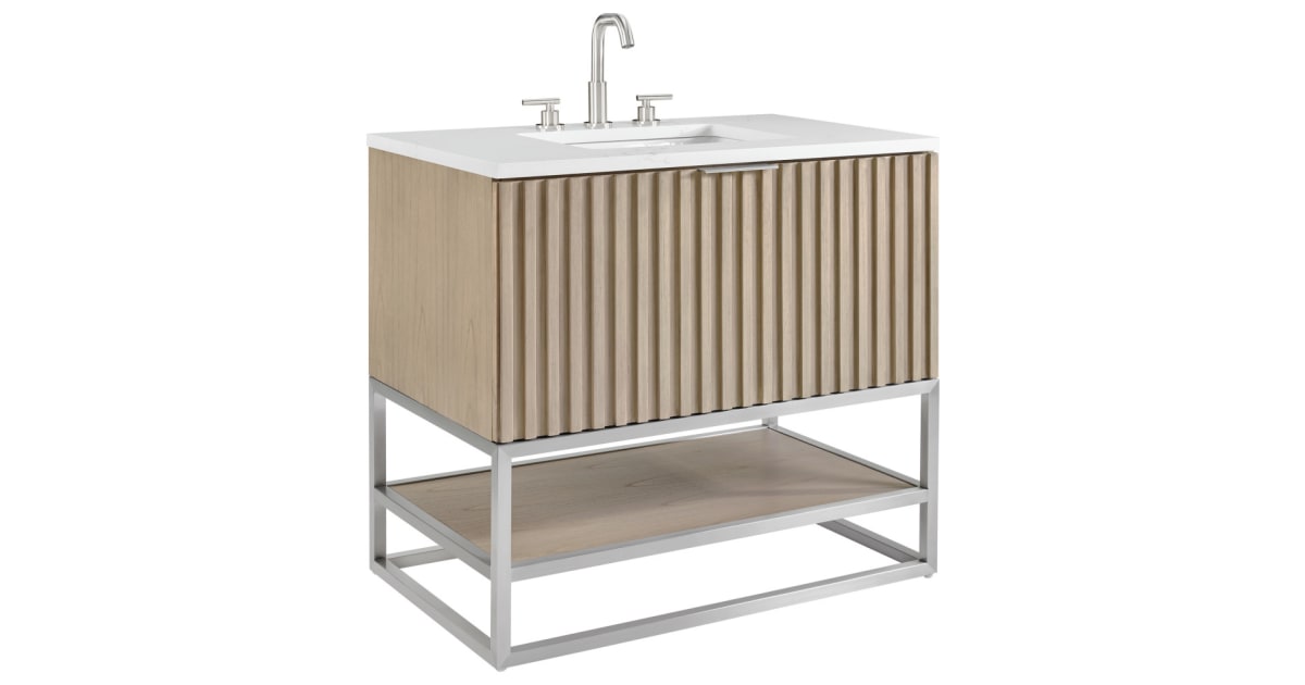 BEMMA V-TR36SFM-01BN-K03S-3 Terra 36" Free Standing Single Basin Vanity Set with Cabinet and ...