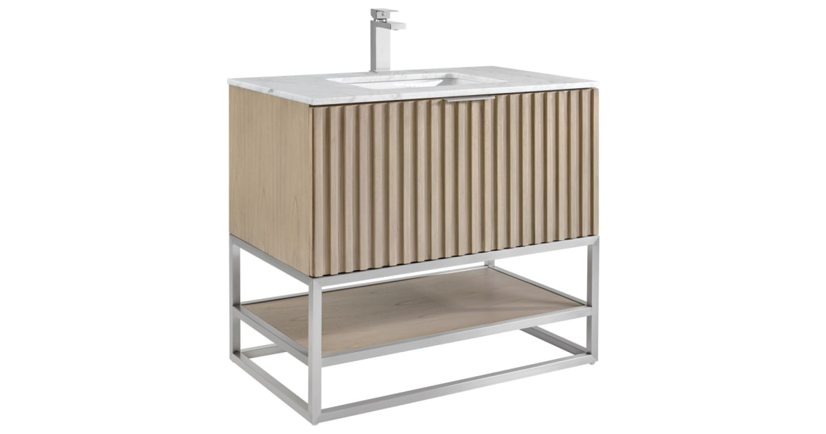 BEMMA V-TR36SFM-01BN-M03S-1 Terra 36" Free Standing Single Basin Vanity ...