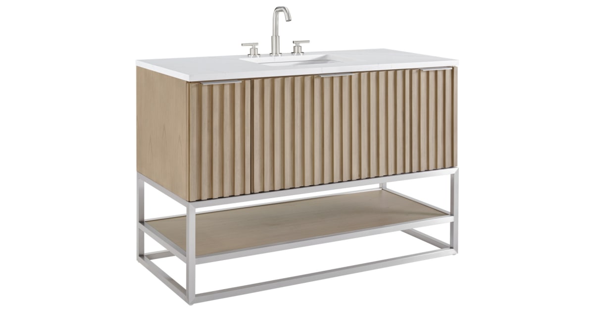 BEMMA V-TR48SFM-01BN-K03S-3 Terra 48" Free Standing Single Basin Vanity ...