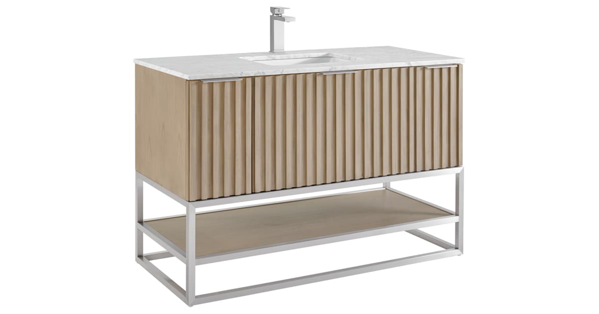 BEMMA V-TR48SFM-01BN-M03S-1 Terra 48" Free Standing Single Basin Vanity ...