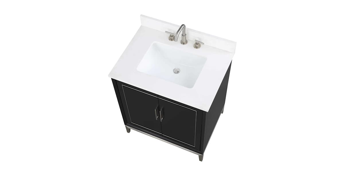 BEMMA VT-GR30S-C03S-3 Gracie 30" Quartz Vanity Top with Backsplash ...