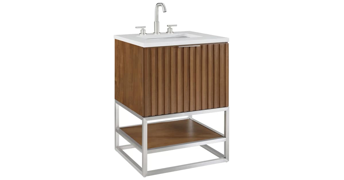 BEMMA V-TR24SFM-05BN-K03S-3 Terra 24" Free Standing Single Basin Vanity ...