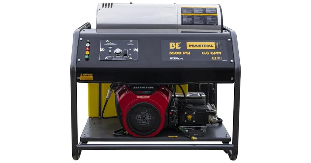 BE Power Equipment HW3524HA12V 3500 PSI 8.5 GPM Gas Powered Cold / Hot ...
