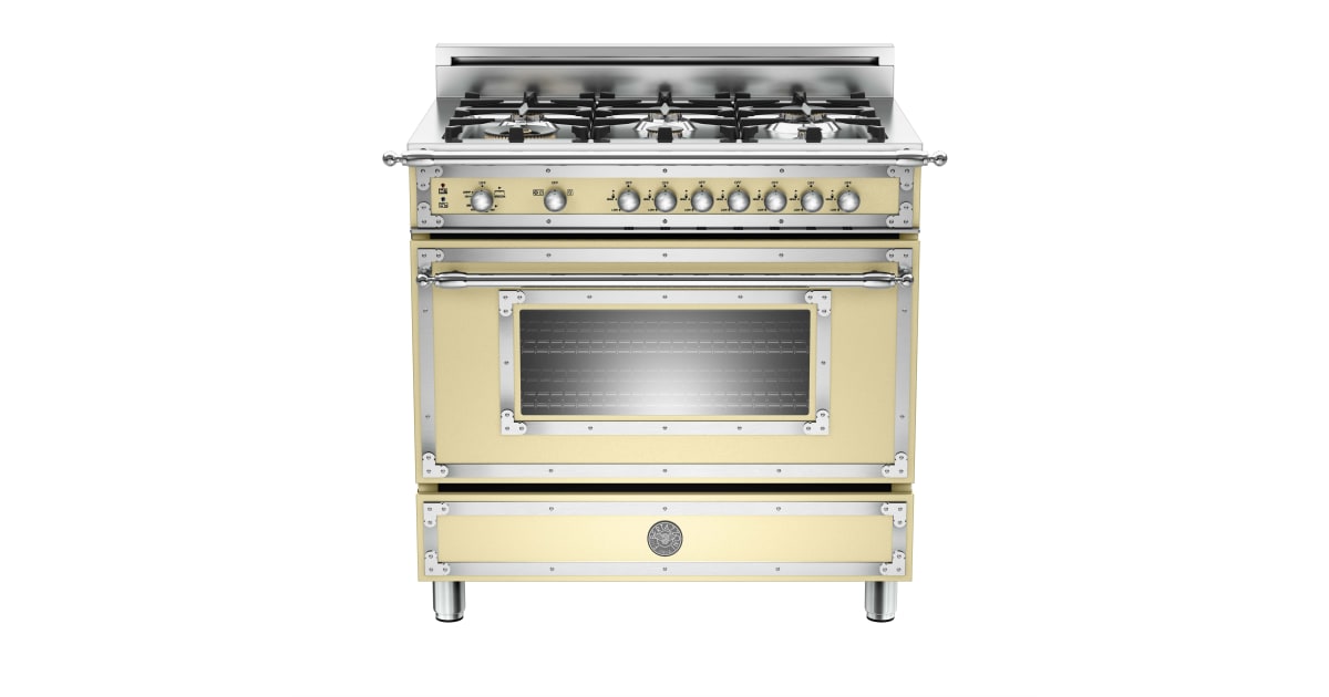 Bertazzoni HER366GASCR 36 Inch Wide 4.4 Cu. Ft. Free Standing Gas Range with Soft Close Oven ...