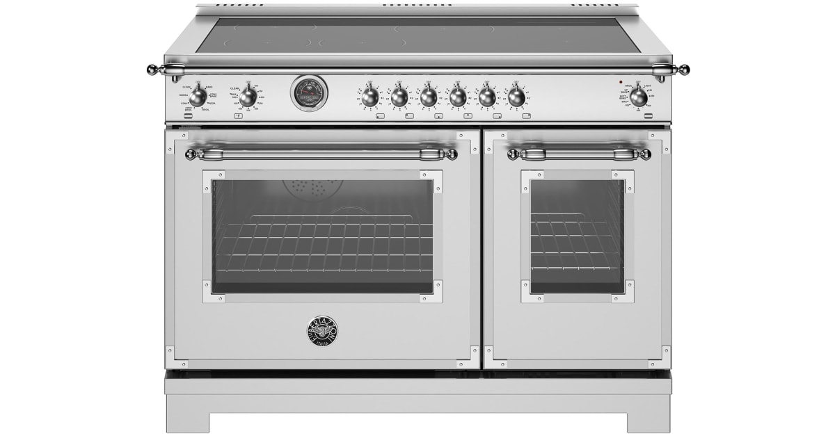 Bertazzoni HER486IGFEPXT Heritage 48 Inch Wide 7 Cu. Ft. Free Standing Induction Range ...
