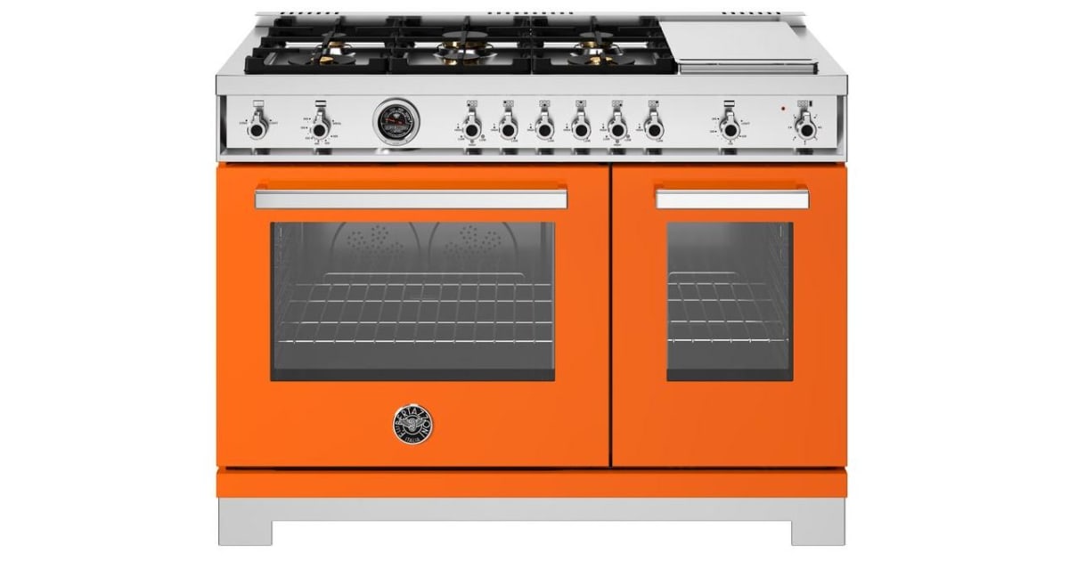 Bertazzoni PRO486BTFGMART Professional 48 Inch Wide 7.1 Cu. Ft. Free Standing Gas Range ...