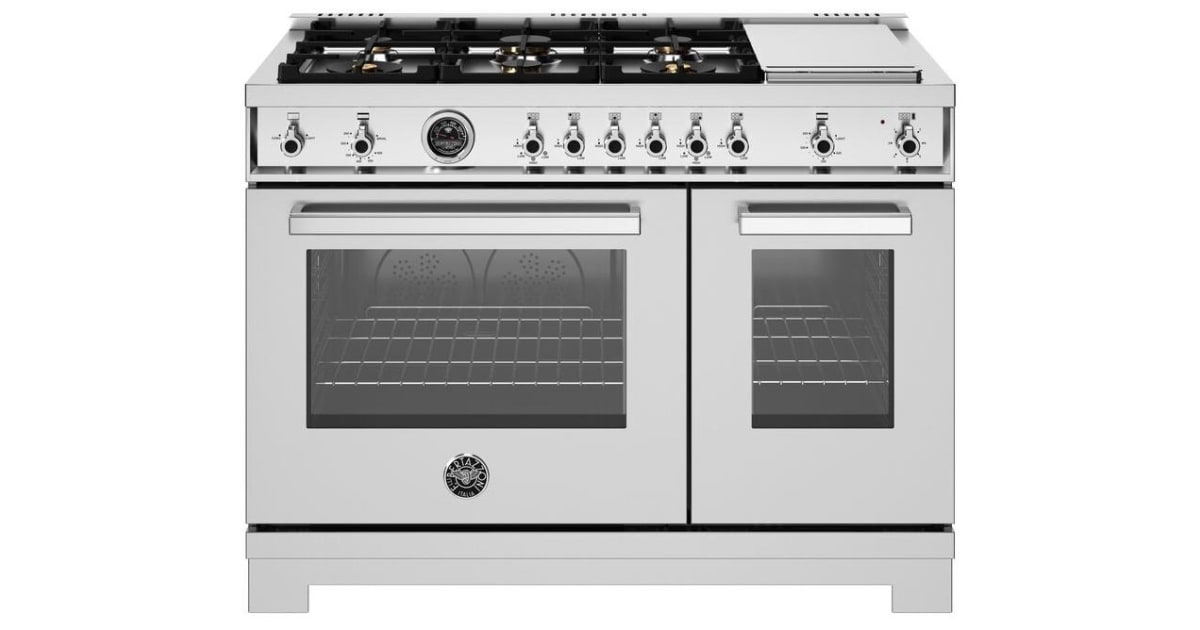 Bertazzoni PRO486BTFGMXTLP Professional 48 Inch Wide 7.1 Cu. Ft. Free Standing Gas Range ...