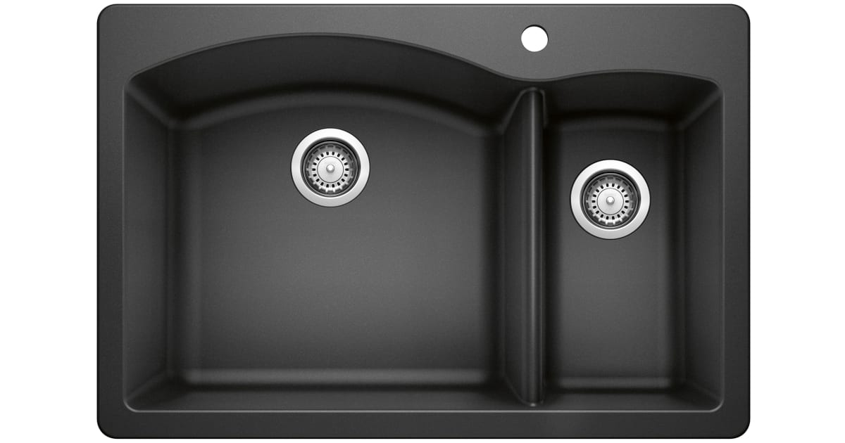 Blanco 440199 Diamond 33" Dual Mount Double Basin SILGRANIT Kitchen ...