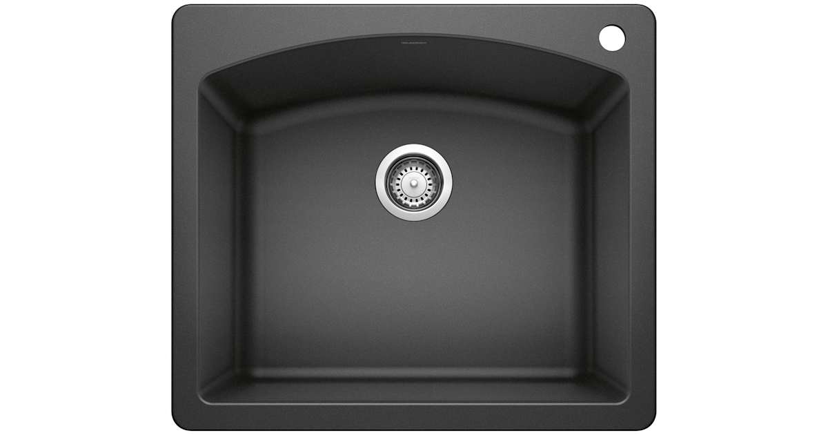 Blanco 440210 Diamond 25" Dual Mount Single Basin SILGRANIT Kitchen ...