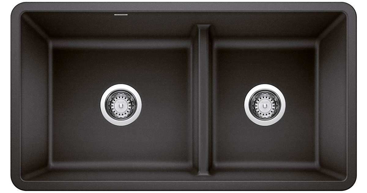 Blanco 442525 Precis 33" Undermount Double Basin SILGRANIT Kitchen Sink ...