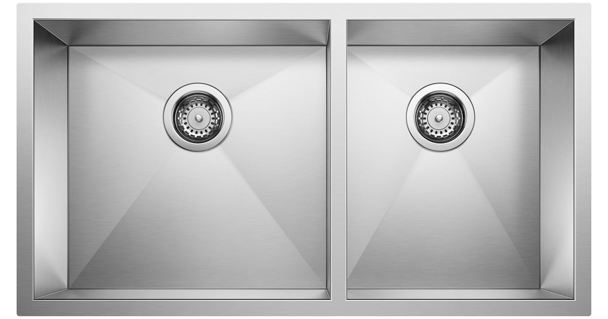 Blanco 515824 Precision Double Basin Stainless Steel Kitchen Sink 33" x ...